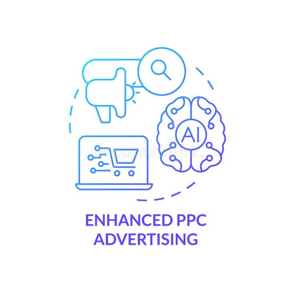 Enhanced PPC Advertising Blue Gradient Concept Icon Stock Vector ...
