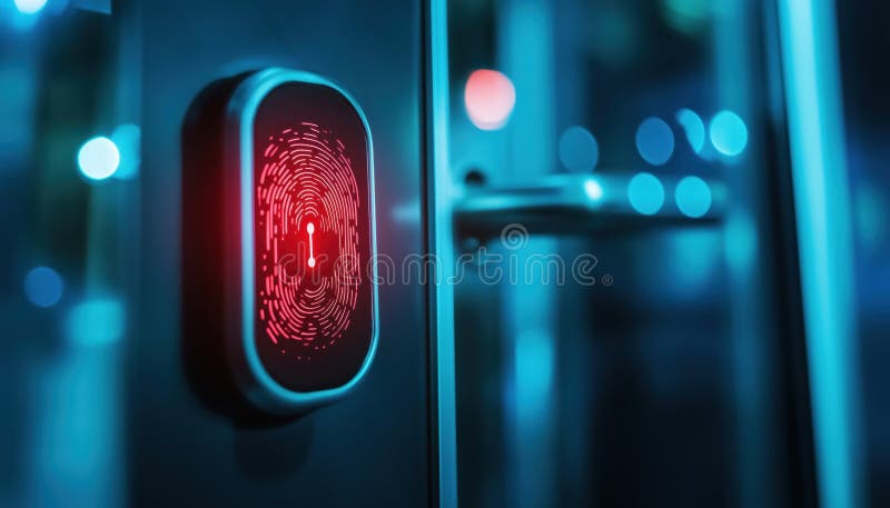 Enhanced Security Access with Fingerprint and Lock System Stock Photo ...