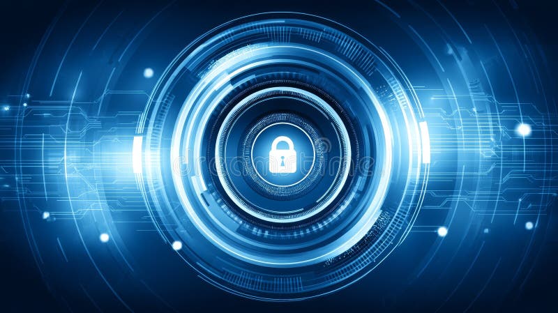 Enhanced Security, a Detailed Closeup of Metallic Lock on Vibrant Blue ...