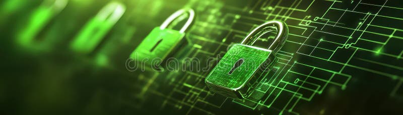 Enhanced Security, a Green Background Lock Symbolizing Digital ...