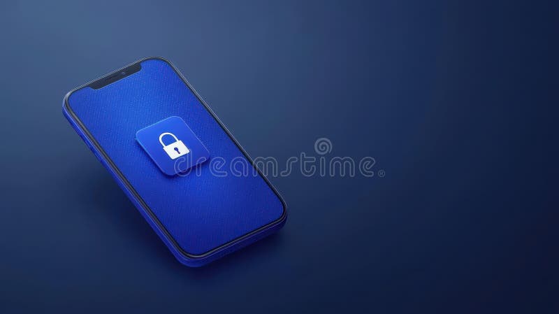 Enhanced Smartphone Security, Padlock Icon Symbolizing Mobile ...