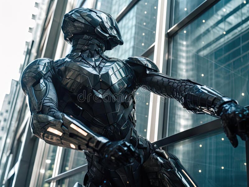 Enhanced Spy Climbs Futuristic Skyscraper Stock Illustration ...