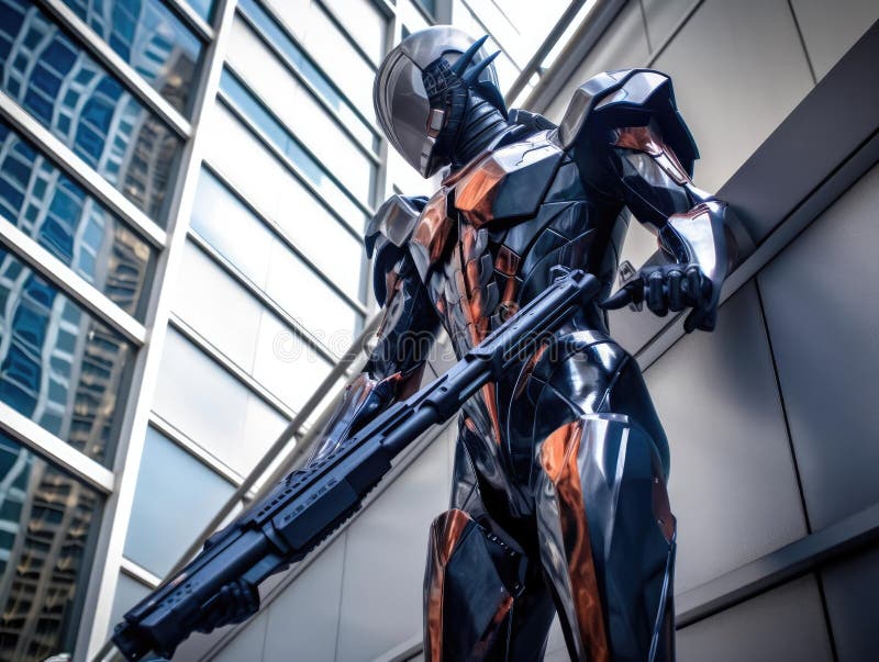 Enhanced Spy Climbs Futuristic Skyscraper Stock Illustration ...