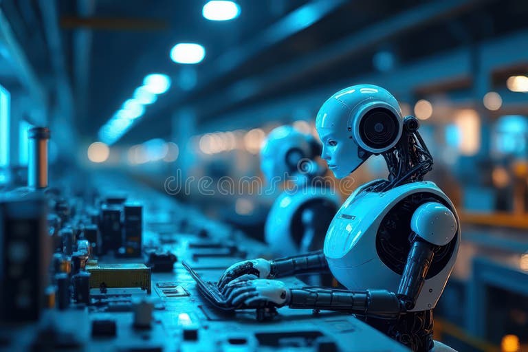 Enhanced Tech in Robotics Process Automation Stock Illustration ...