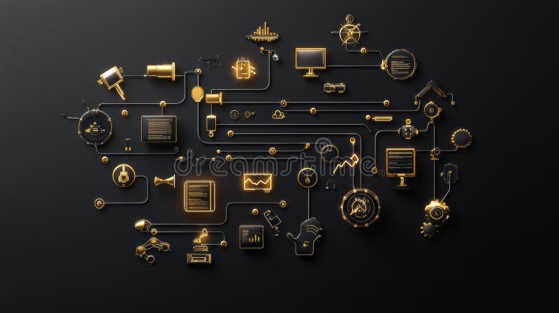 Enhanced Technical Support and Customer Service Workflow Icons on a ...