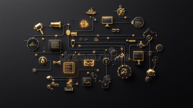 Enhanced Technical Support and Customer Service Workflow Icons on a ...