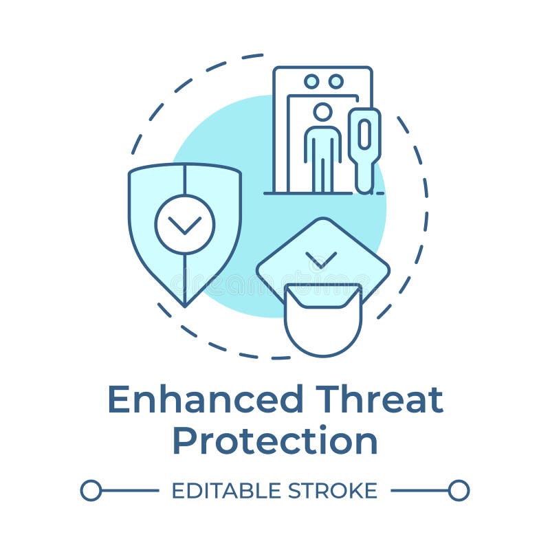 Enhanced Threat Protection Soft Blue Concept Icon Stock Vector ...