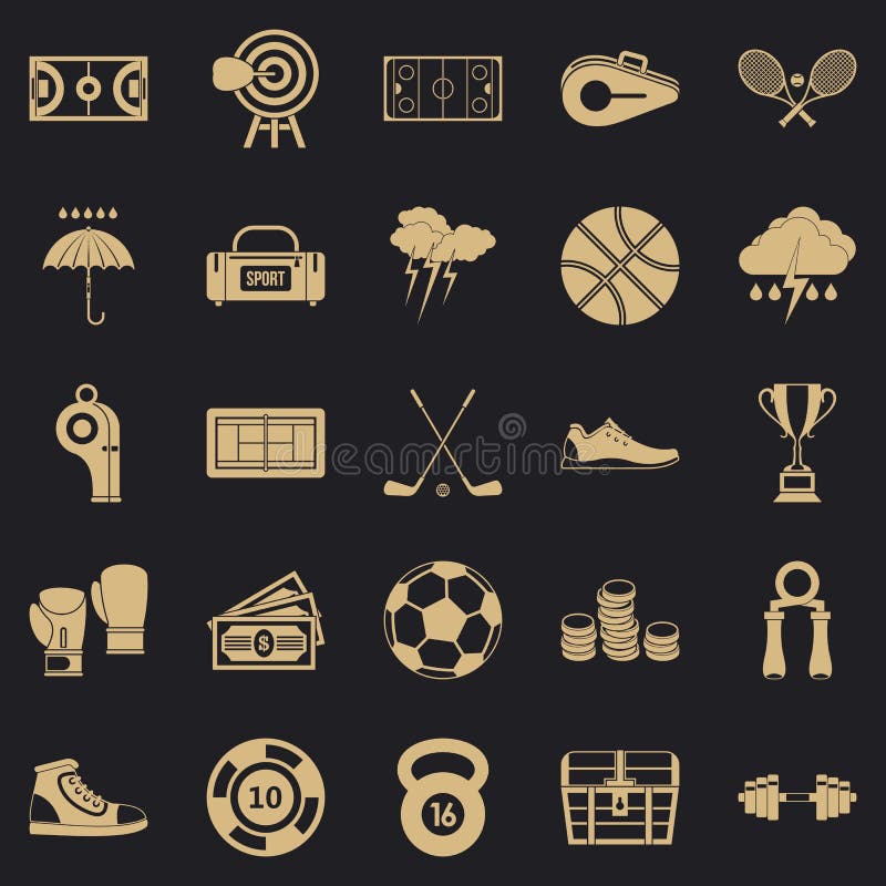 Enhanced Training Icons Set, Simple Style Stock Vector - Illustration ...