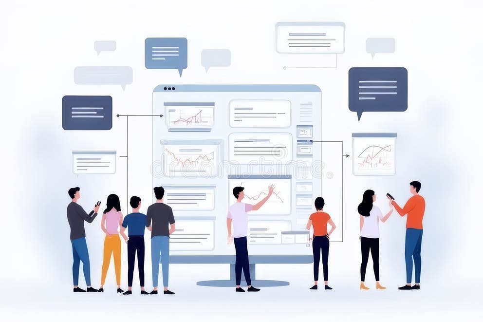 Enhanced Virtual Communication Platform Stock Illustration ...