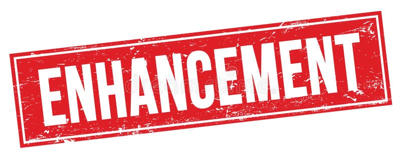 ENHANCEMENT Text on Red Grungy Rectangle Stamp Stock Illustration ...