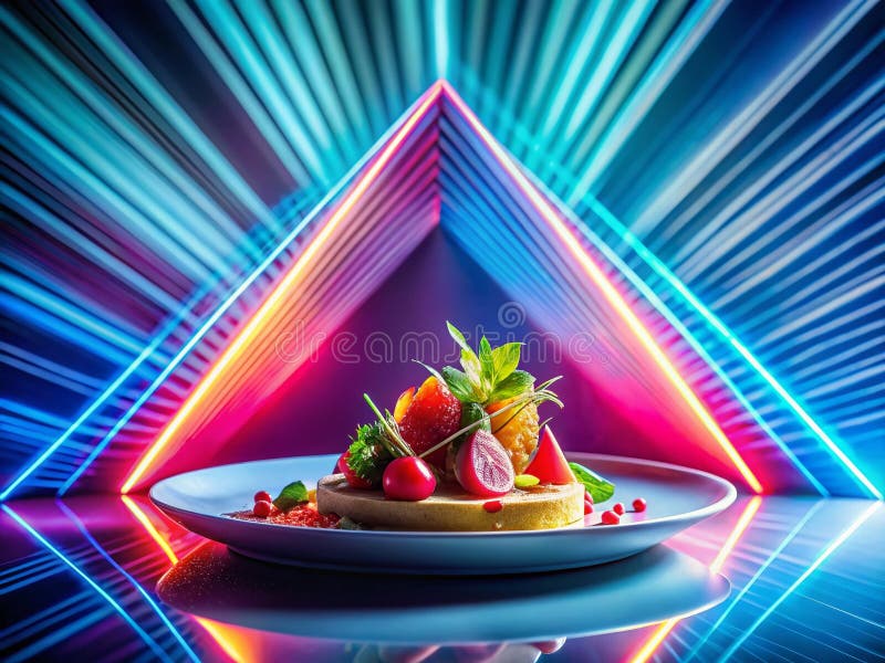 Enhancing Food Photography with a Vibrant Pink and Blue Triangular ...