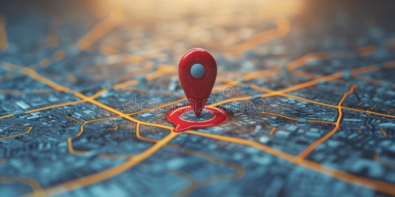 Enhancing the Meaning - 3D Rendered Map with Locator Mark, Location Pin ...