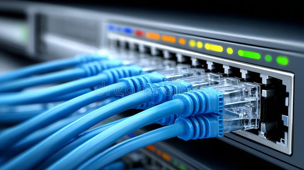 Enhancing Network Connectivity, Closeup of Ethernet Cable Plugged into ...