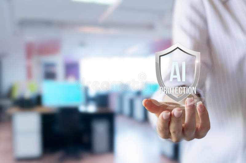 Enhancing Security with AI Technology in the Office. Stock Image ...