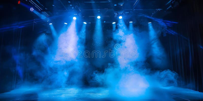 Enhancing Stage Ambiance with Blue Lights and Smoke in the Dark ...