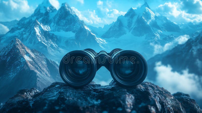 Enhancing Vision with Binoculars Against Inspiring Mountain Backdrop ...