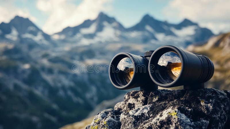 Enhancing Vision with Binoculars Against Inspiring Mountain Backdrop ...