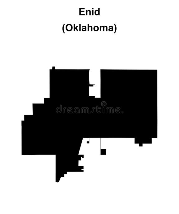 Enid outline map stock vector. Illustration of icon - 357495219