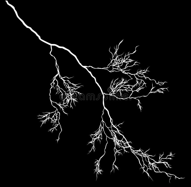 Enige witte bliksem vector illustratie. Illustration of nacht - 12535058