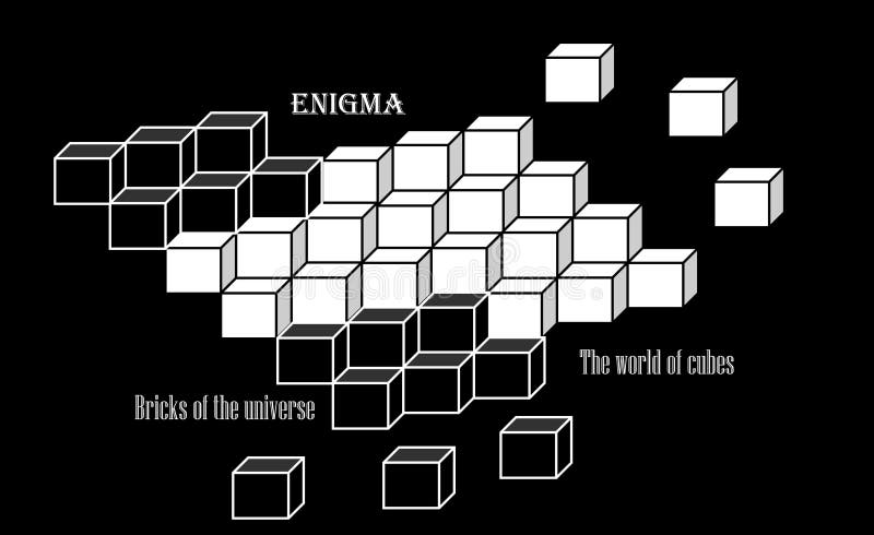 Enigma. the World of Cubes. Bricks of the Universe. Abstraction. Stock ...