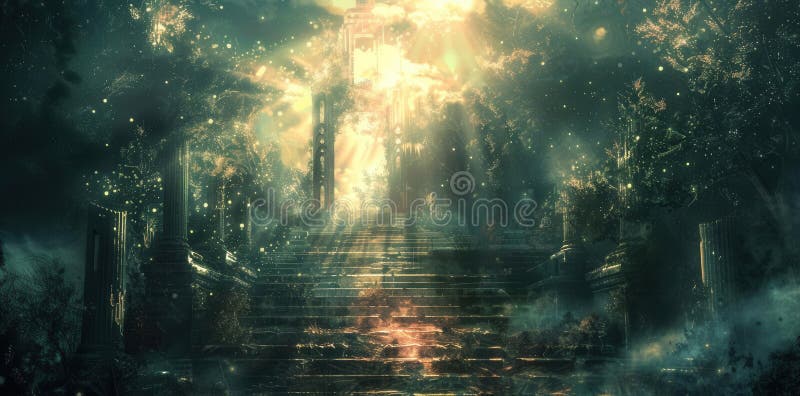 Enigmatic Abstraction. Mysterious Lights and Shadows Stock Illustration ...