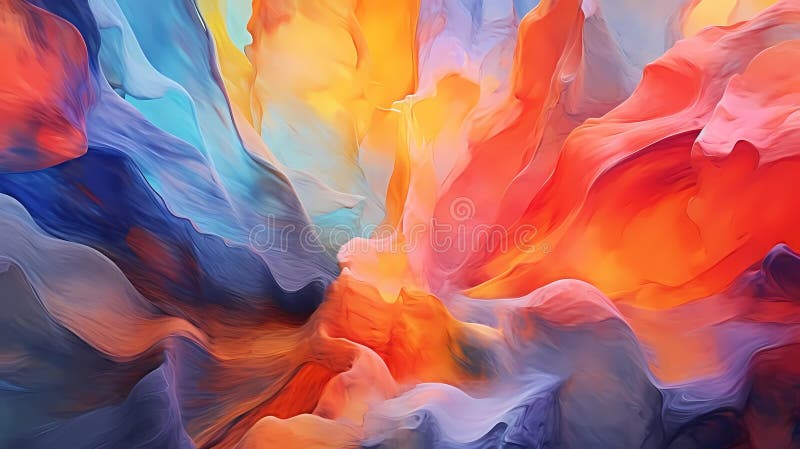 Enigmatic Abstraction: Vibrant Colors Swirl in Harmonious Chaos Stock ...