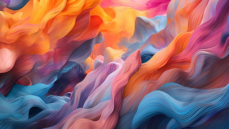 Enigmatic Abstraction: Vibrant Colors Swirl in Harmonious Chaos Stock ...
