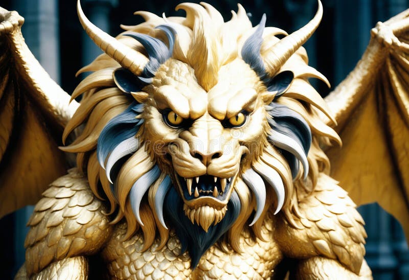 The Enigmatic Allure of the Manticore S Golden Gaze Stock Illustration ...