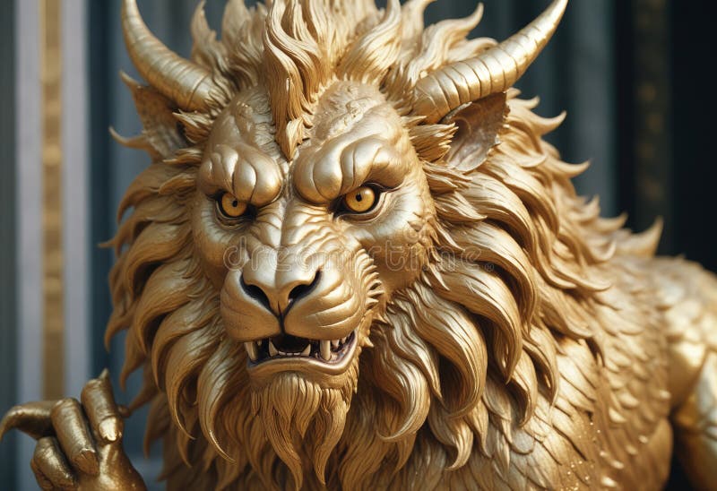 The Enigmatic Allure of the Manticore S Golden Gaze Stock Illustration ...