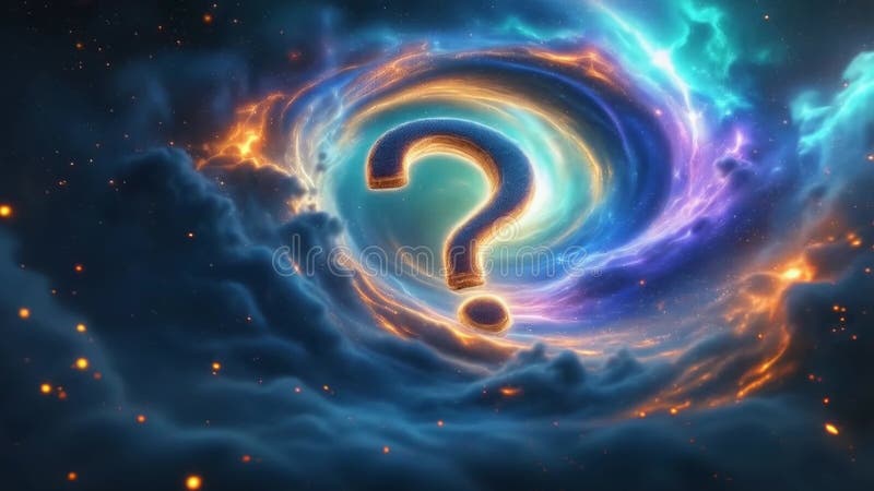 Cosmic Question Mark Nebula Space Art Background Stock Video - Video of ...