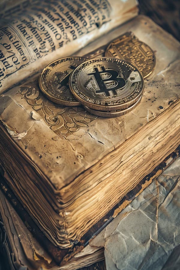 Enigmatic Bitcoin on Ancient Manuscript a Blend of Old and New Currency ...