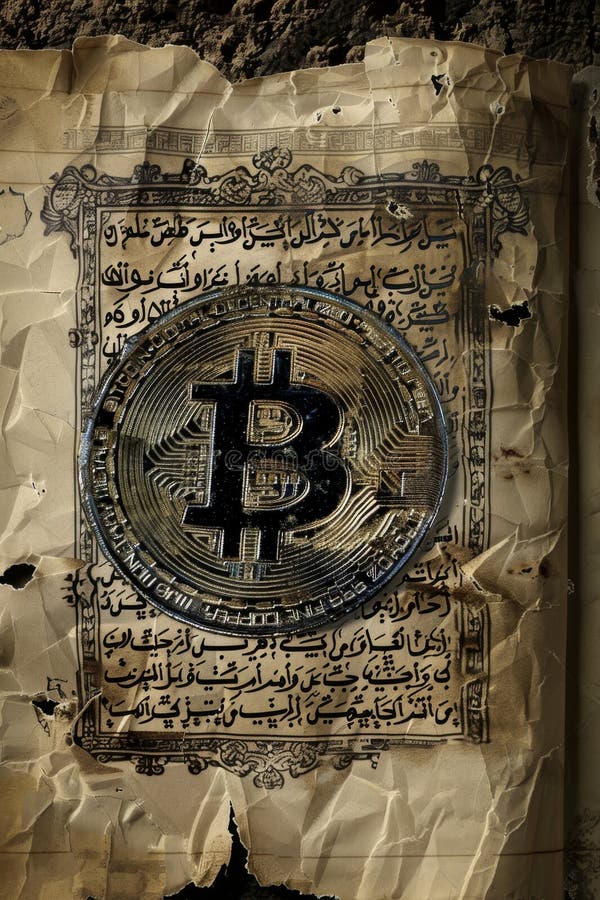 Enigmatic Bitcoin on Ancient Manuscript a Blend of Old and New Currency ...