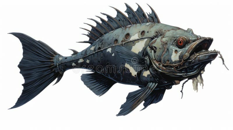 The Enigmatic Black Fish: a Captivating Artwork in the Style of Ian ...