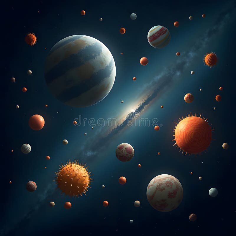 Enigmatic Celestial Collection Surreal Space Objects in Ambient Light ...