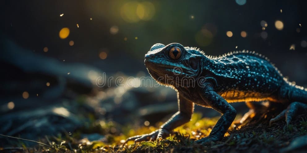 Enigmatic Creatures in Strong Ambient Light and Harsh Shadows. Stock ...