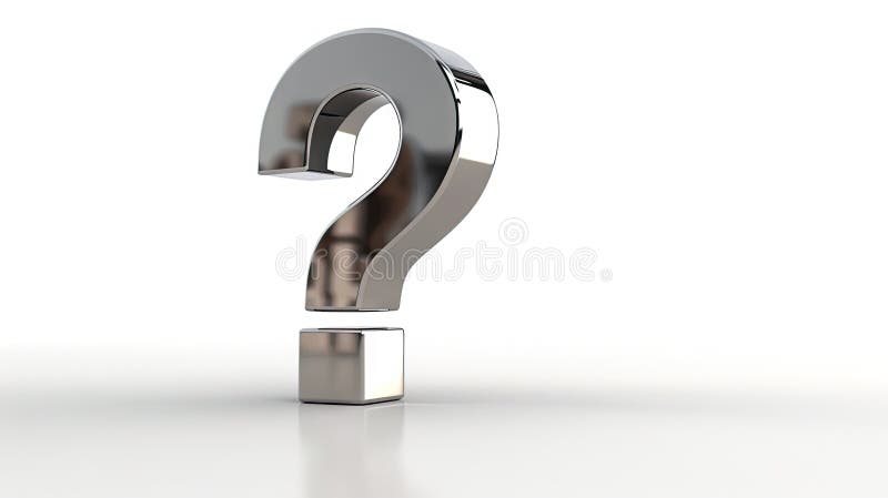 Enigmatic Curiosity: a Question Mark Illuminated on White Stock ...
