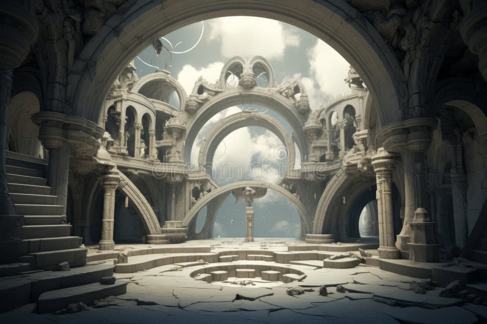 Enigmatic 3D Otherworldly Space Stock Illustration - Illustration of ...