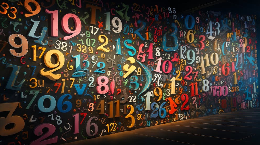 Enigmatic Digits: AI-Rendered Amazing Numeric Wall Art Stock ...