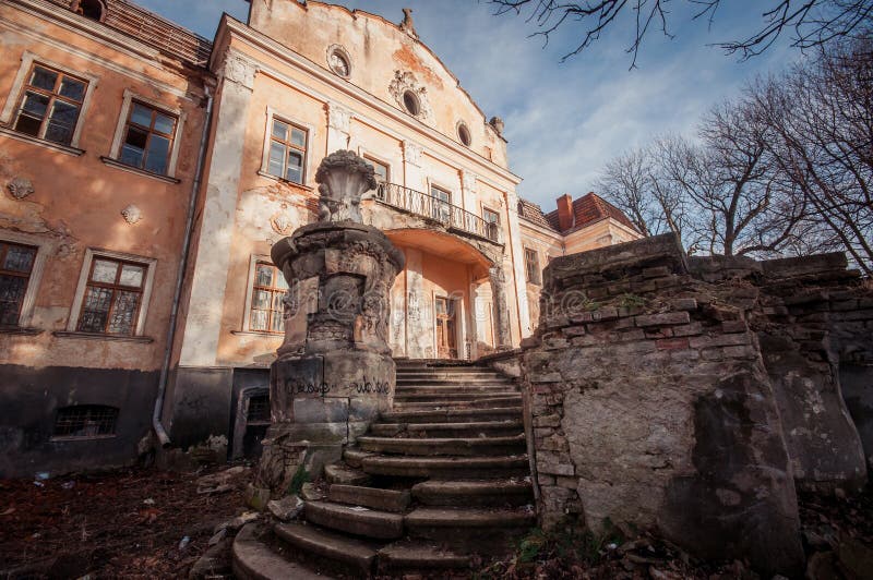 Enigmatic Elegance of Forgotten Manor Stock Photo - Image of castle ...