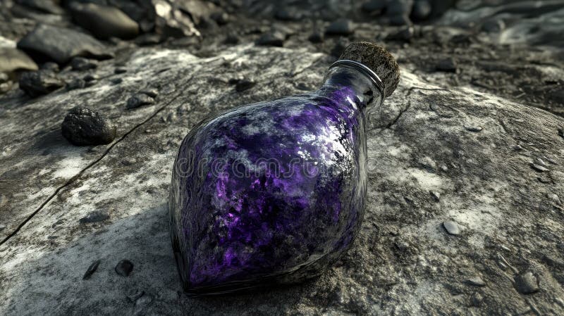Enigmatic Elixir Purple Potion on Stone Stock Photo - Image of elixir ...