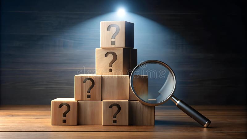 Enigmatic Exploration a Magnifying Glass Illuminates a Stack of ...