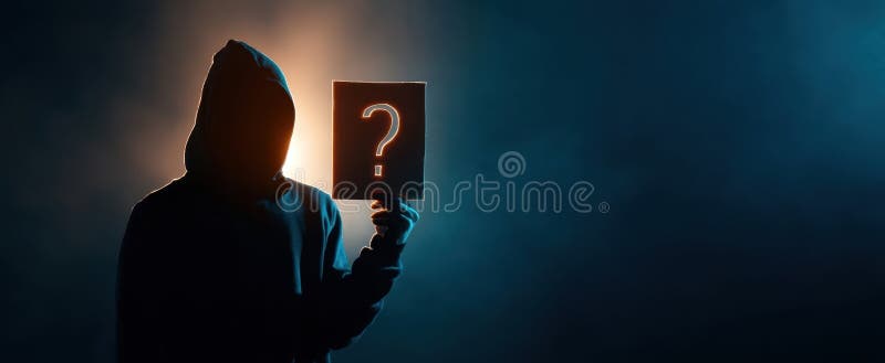The Enigmatic Figure Holding a Question Mark Sign in a Dramatic ...