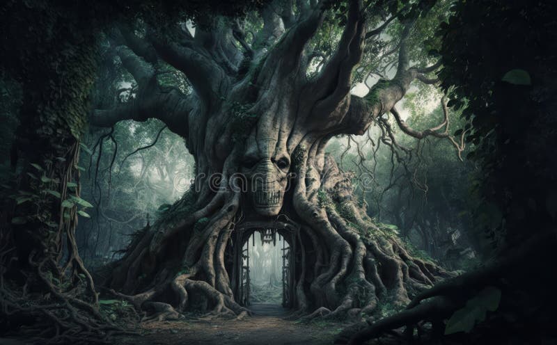 Enigmatic Forest Gateway: a Mystical Tree Forms an Ancient Entrance ...