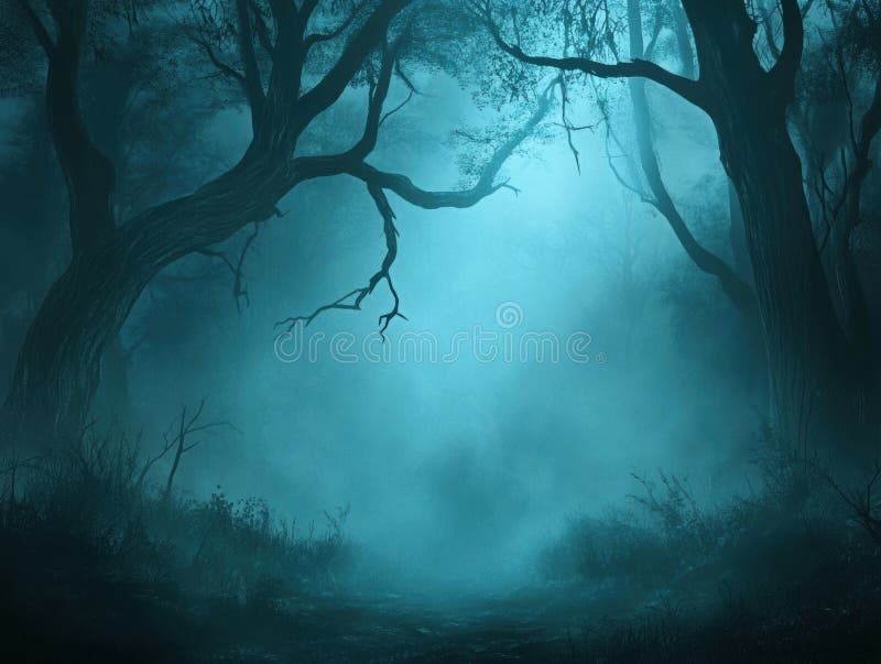 Enigmatic Forest Path, a Mystifying Journey through Fog and Shadows ...