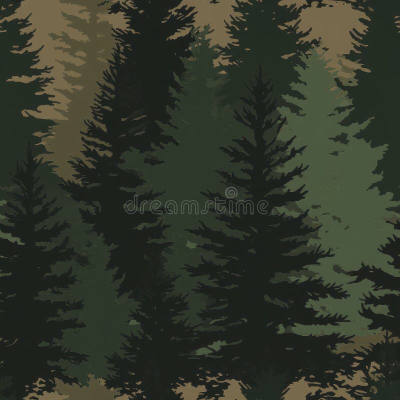 Enigmatic Forest at Twilight: Silhouetted Pine Trees and Mysterious ...