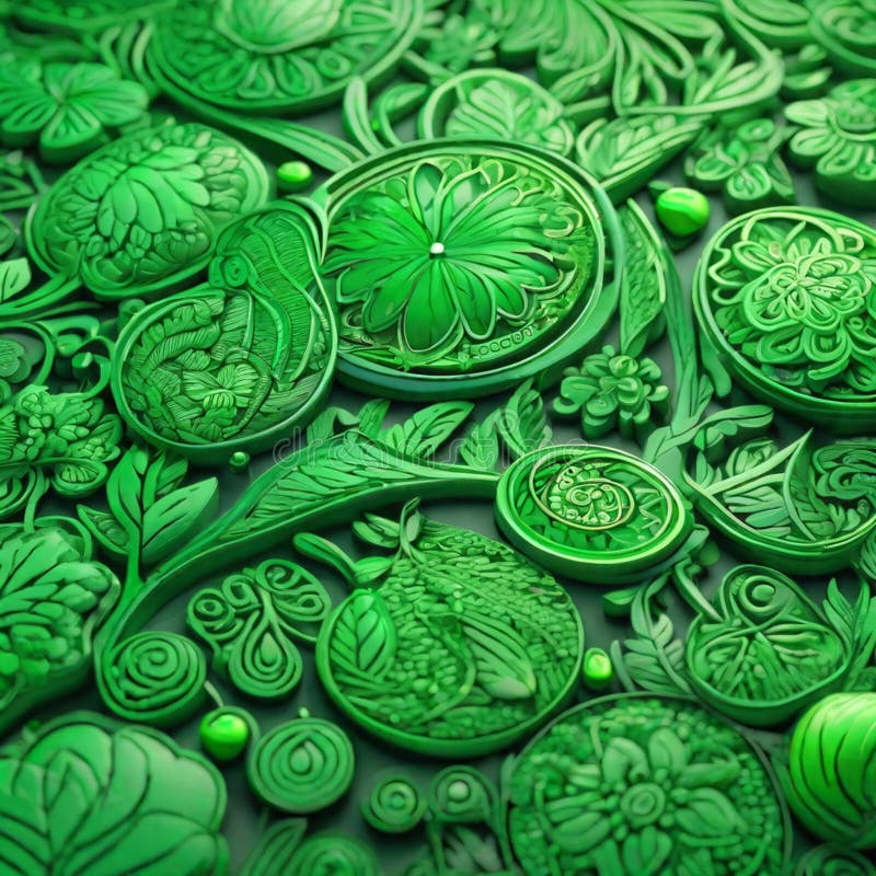 Enigmatic Green Abstract a Vivid Tapestry of Texture Stock Illustration ...