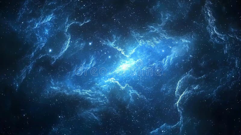 The Enigmatic Inky Blue Nebula in Deep Space, the Celestial Night Sky ...