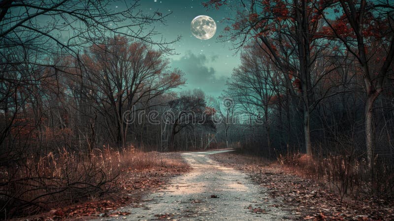 496 Moonlit Night Forest Path Stock Photos - Free & Royalty-Free Stock ...