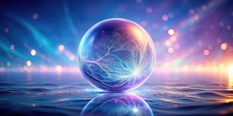 Enigmatic Orb of Light Rests on a Calm, Reflective Surface ...