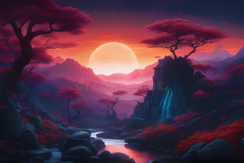 Enigmatic Scene of Mysterious Landscape, Meticulously Rendered by Ai ...